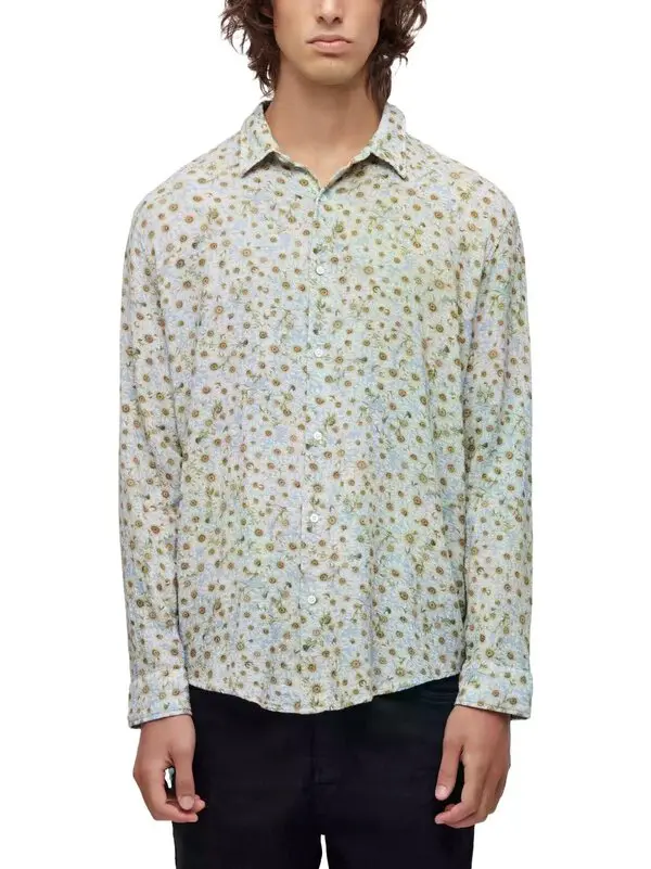 OSKLEN Floral-print Long-sleeve Shirt - White
