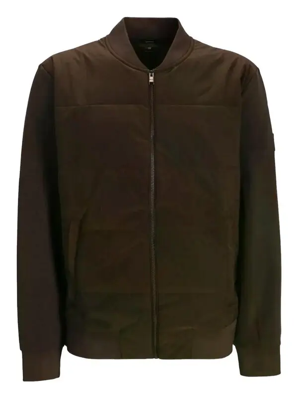 BOSS Quilted-panel Zip Bomber Jacket - Brown