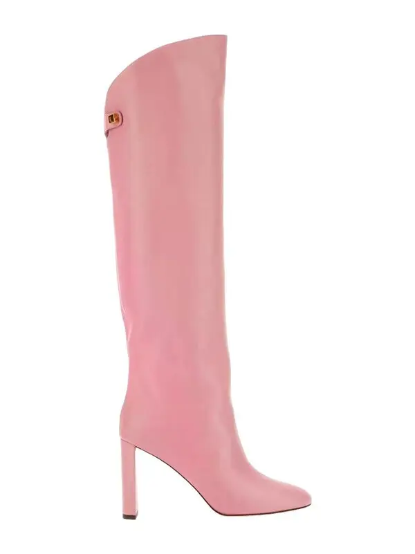 MAISON SKORPIOS 90mm Adriana Leather Boots - Pink