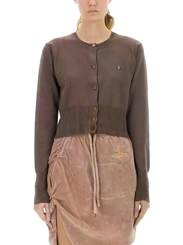 VIVIENNE WESTWOOD Orb-logo Button-front Cardigan - Brown