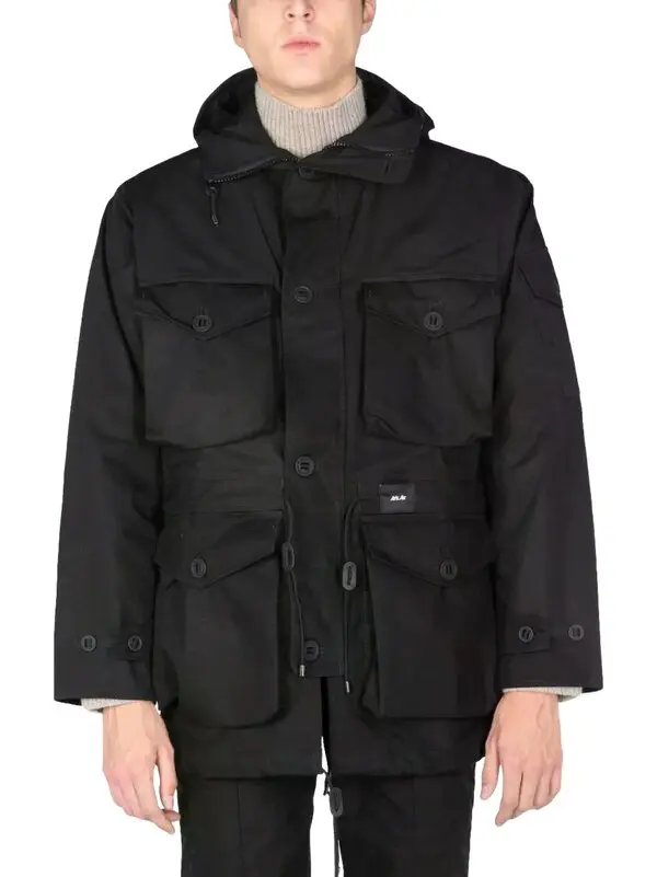 ARKAIR Buttoned Hooded Shirt - Black