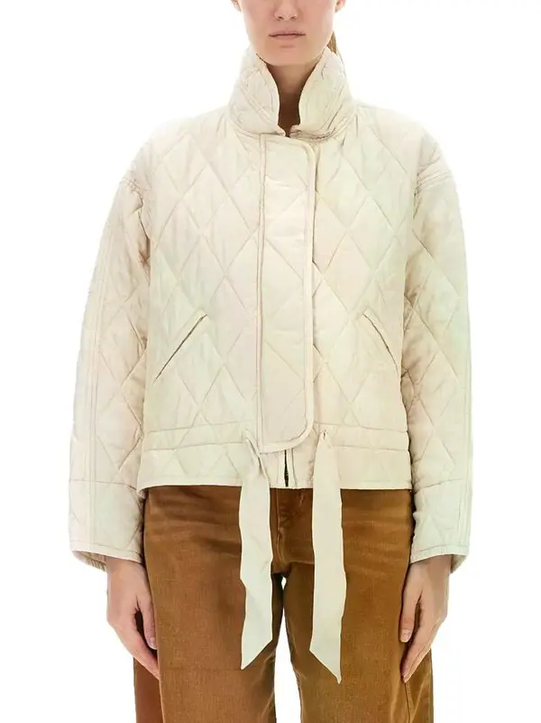 MARANT ETOILE Quilted Tie Jacket - Neutrals