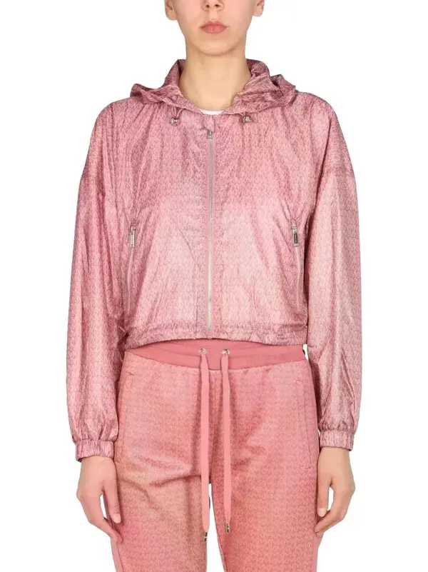 Michael Kors Patterned Hooded Jacket - Pink