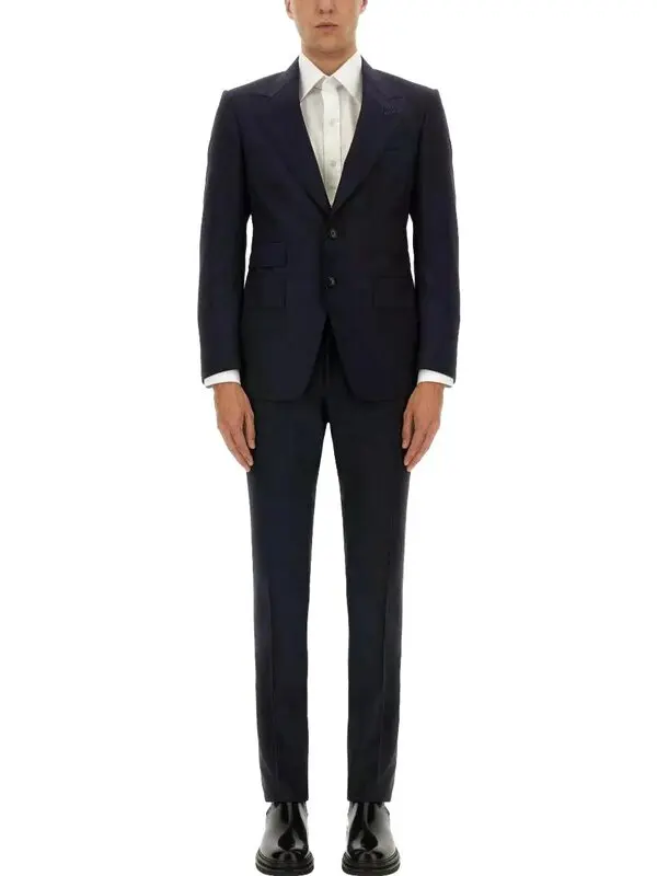 TOM FORD Wool Buttoned Suit - Blue