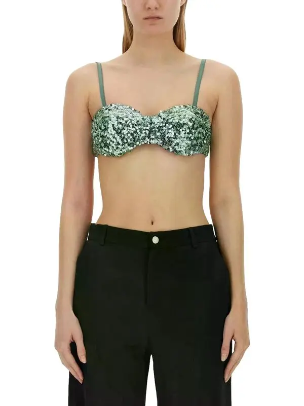 Moschino Sequin Embellished Top - Green