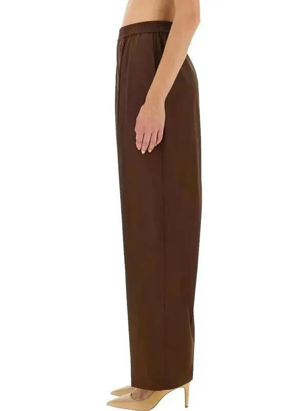 Fabiana Filippi Elasticated-waistband Wool Trousers - Brown
