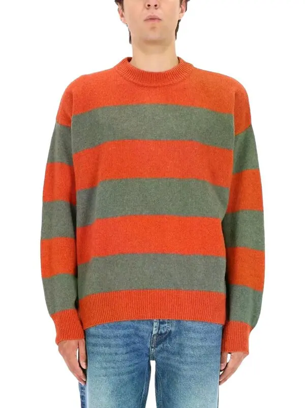 AMISH Striped Sweater - Orange