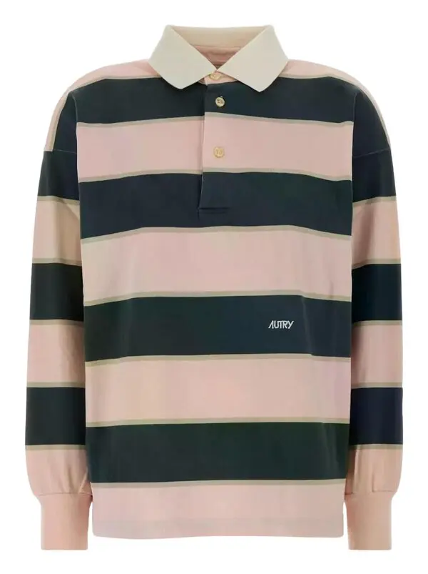 AUTRY Striped Polo Top - Pink