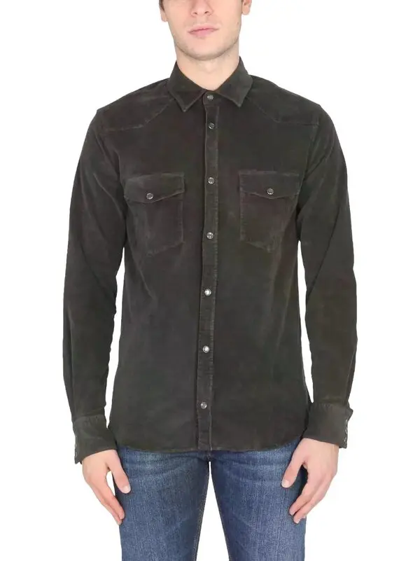 PT TORINO Pocket Corduroy Shirt - Brown