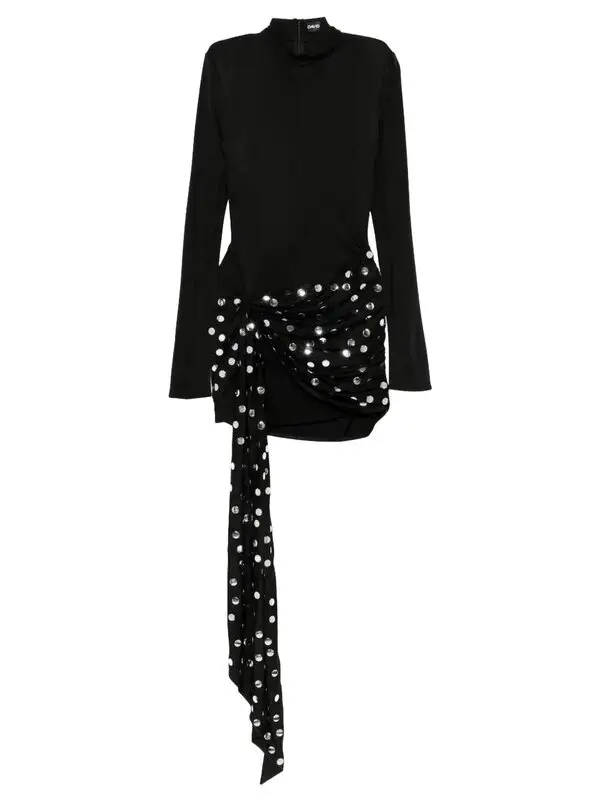 David Koma Knot-embellished Dress - Black