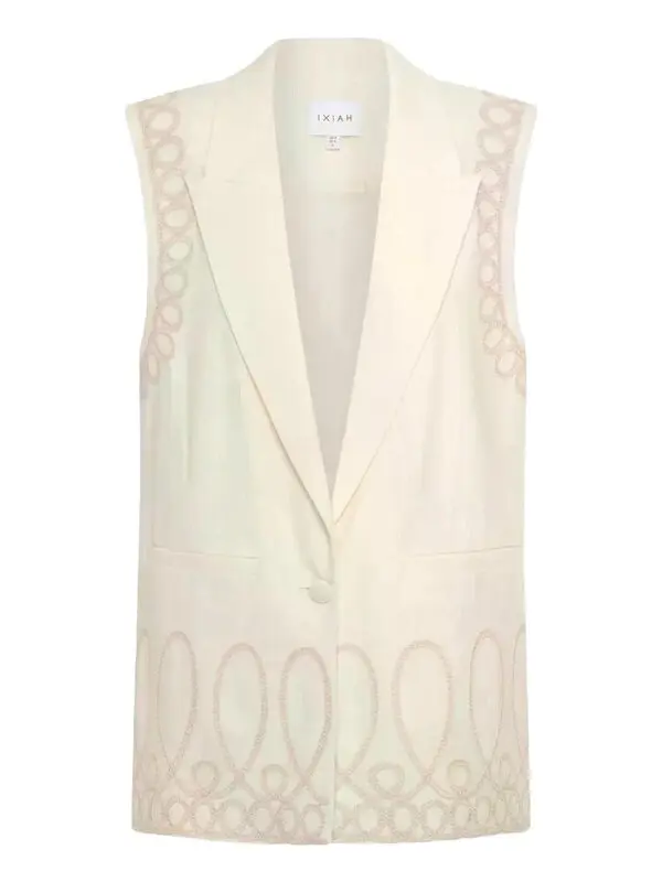 IXIAH Embroidered Waistcoat - Neutrals