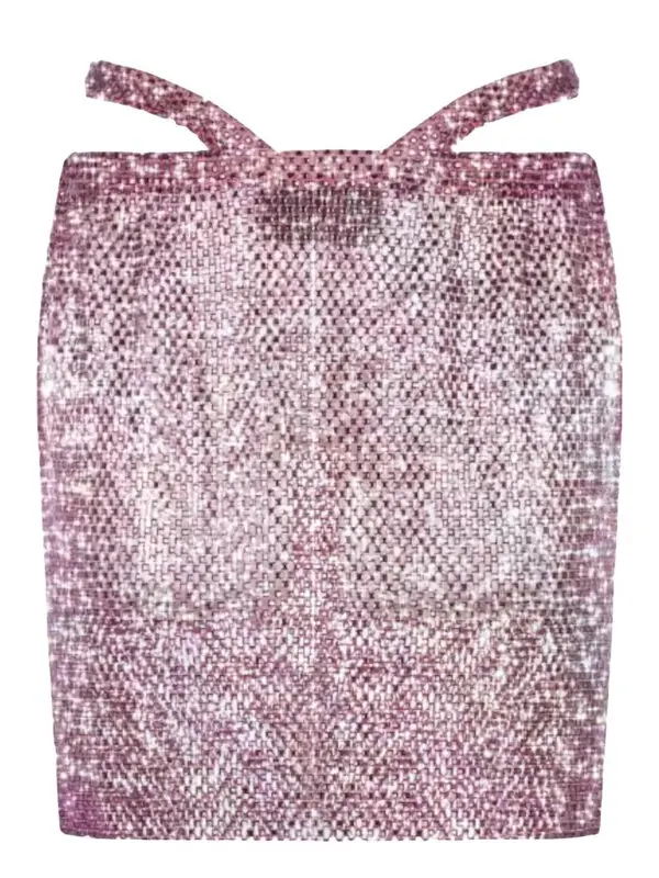 SANTA BRANDS Crystal-embellished Mesh Mini Skirt - Purple
