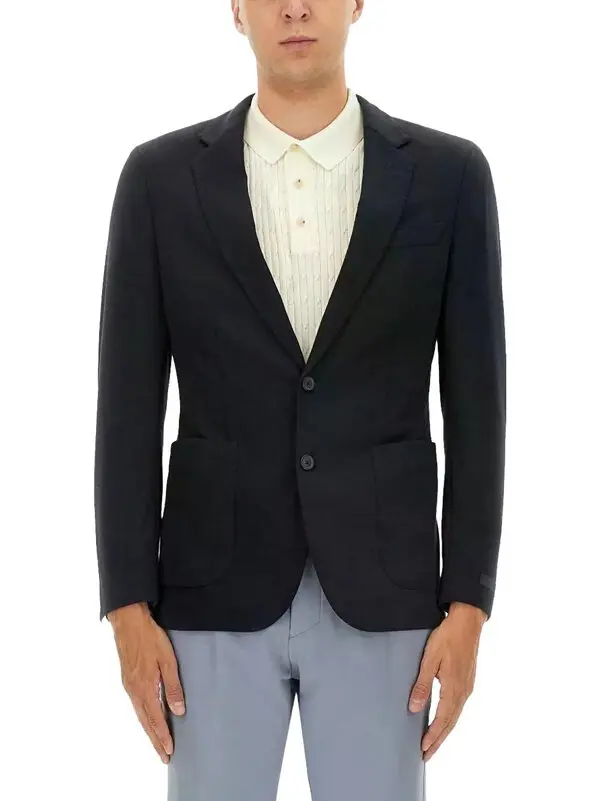 BOSS Notched-lapel Button Jacket - Blue