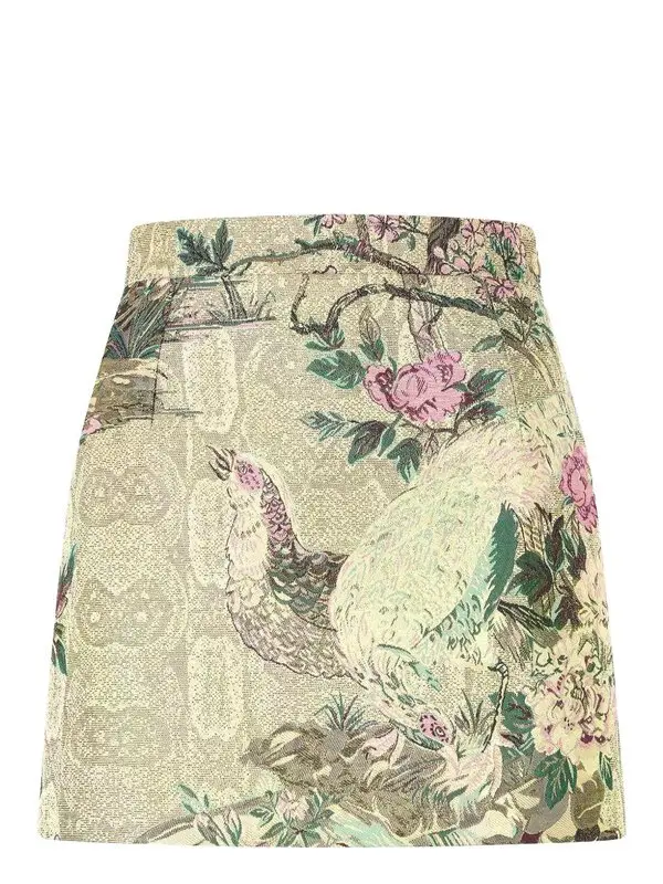 Roberto Cavalli Floral-motif Mini Skirt - Neutrals