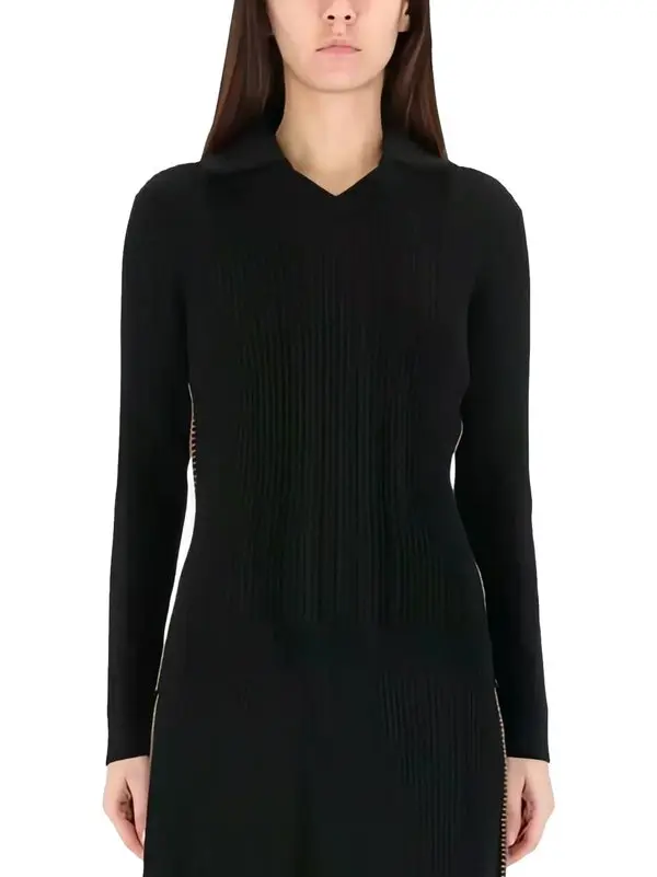 Paul Smith Collared Ribbed Knitwear - Black