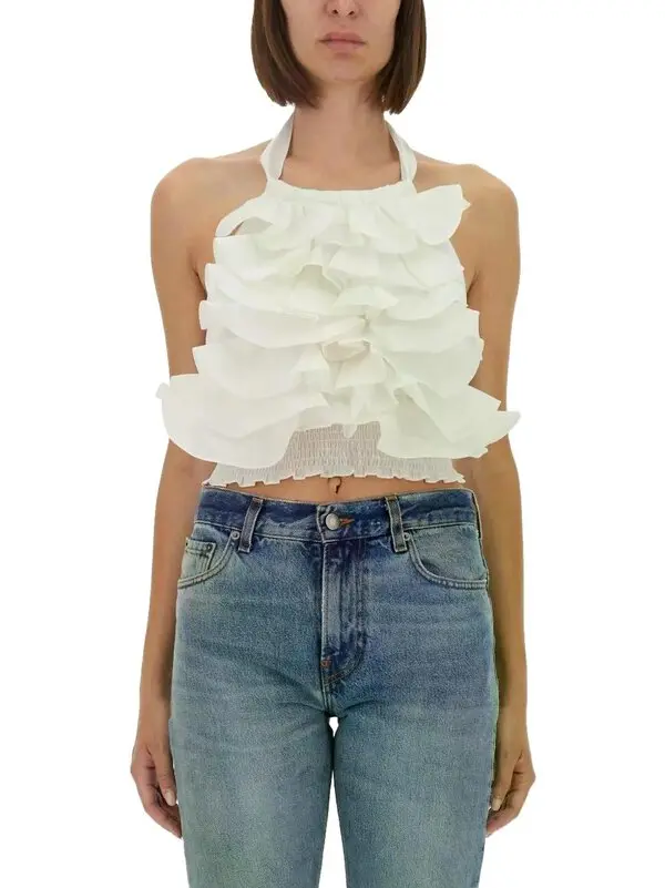 THE GARMENT Cyprus Ruffled Halter Top - White