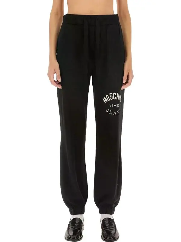 Moschino Drawstring Logo Trousers - Black