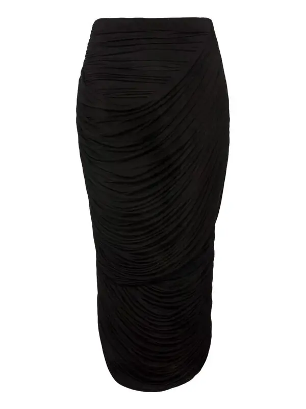 Magda Butrym Ruched Midi Skirt - Black