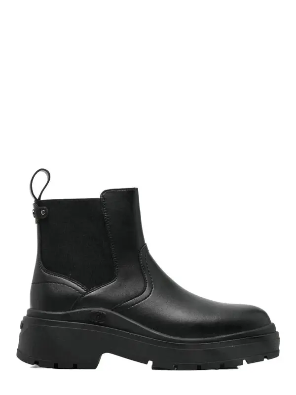 Liu Jo Leather Block Heel Boots - Black