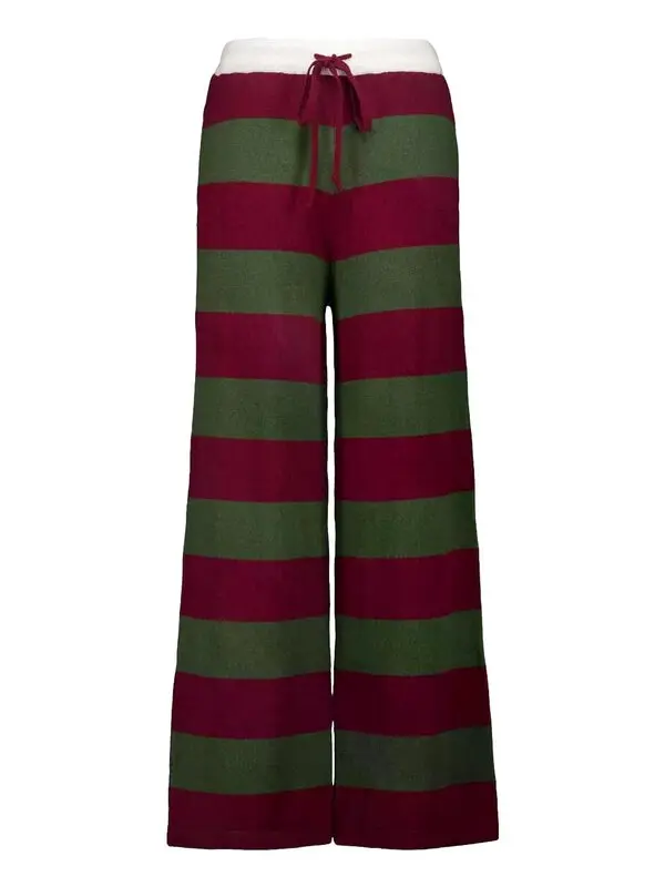 PAULA Striped Trousers - Red