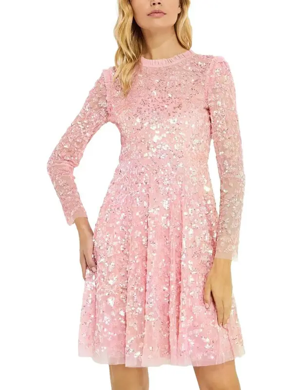 NEEDLE & THREAD Aurelia Sequin-embellished Mini Dress - Pink