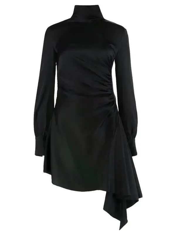 LES FILLES D'EVA Ruffled High-collar Mini Dress - Black