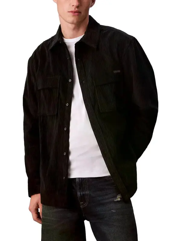 Calvin Klein Corduroy Pocket Shirt Jacket - Black