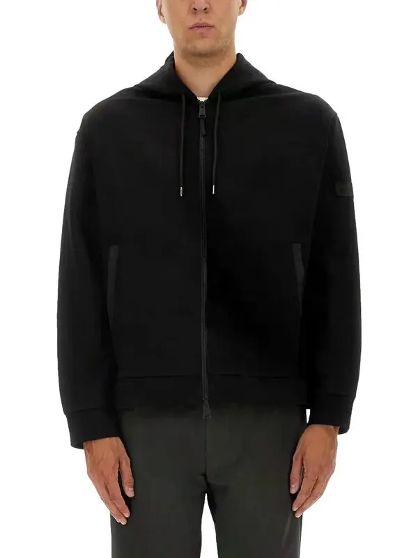 Premiata Zip-up Cotton Hoodie - Black