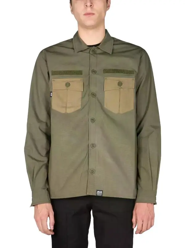 ARKAIR Chest-pocket Long-sleeve Shirt - Green
