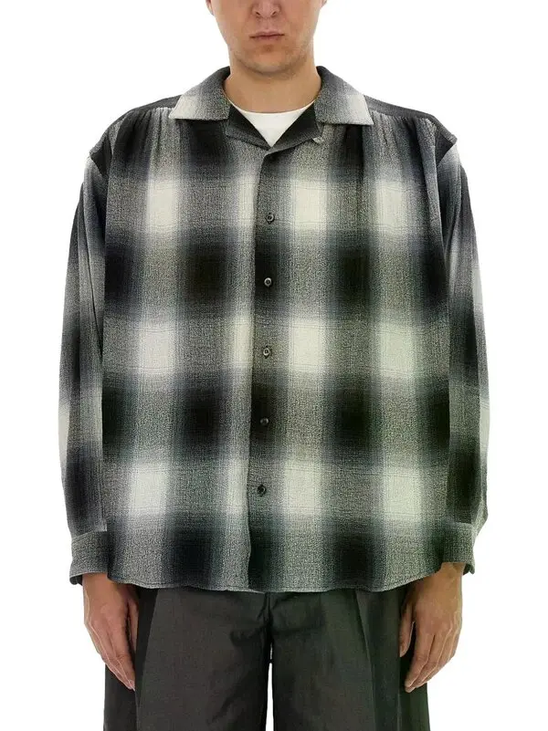 AIE Plaid-check Cotton Shirt - White
