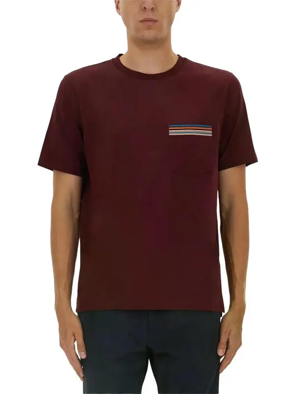 Paul Smith Signature-stripe Pocket T-shirt - Red