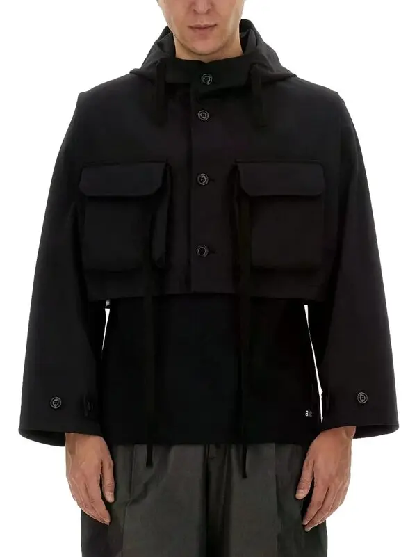 AIE Cropped Hooded Jacket - Black