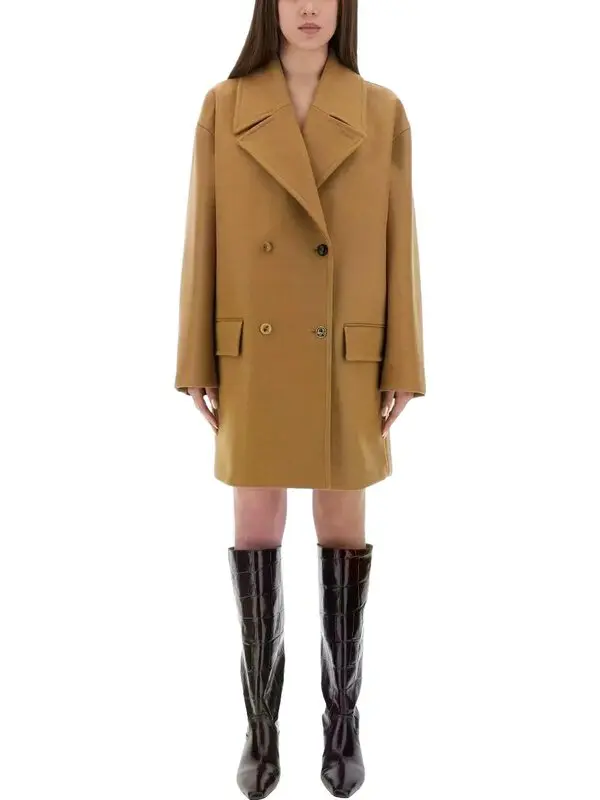 Moschino Double-breasted Coat - Brown