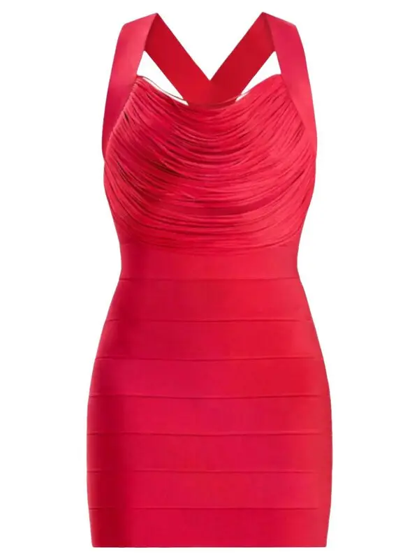 Herve Leger Crossover-strap Mini Dress - Red