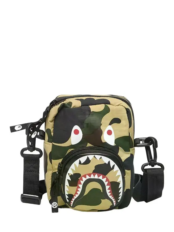 A BATHING APE Camo Shark Mini Shoulder Bag - Neutrals
