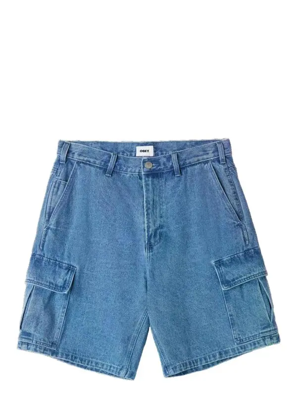 Obey Button-fastening Cargo Shorts - Blue