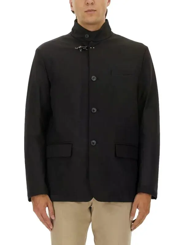 FAY Flap-pocket Buttoned Jacket - Black