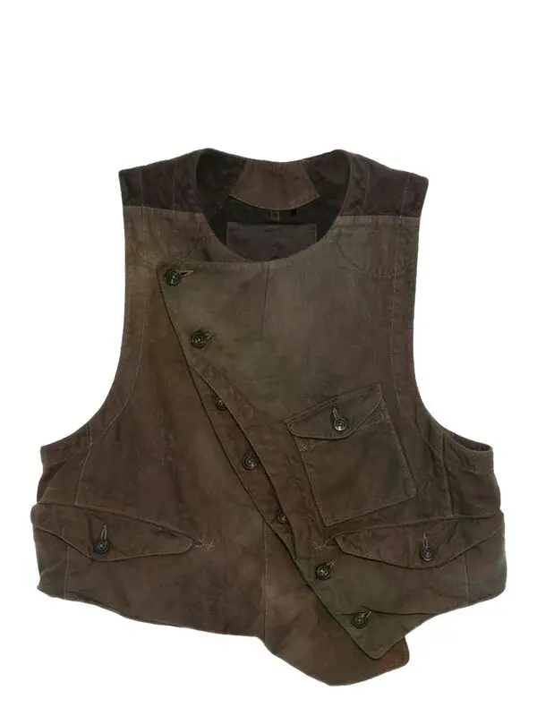 ZIGGY CHEN Asymmetric-hem Vest - Brown