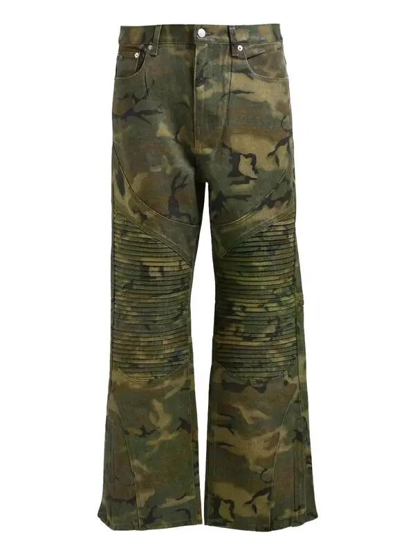 BREATH Coated Camouflage Trousers - Green