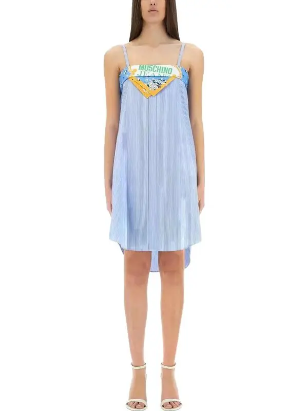 Moschino Striped Midi Dress - Blue