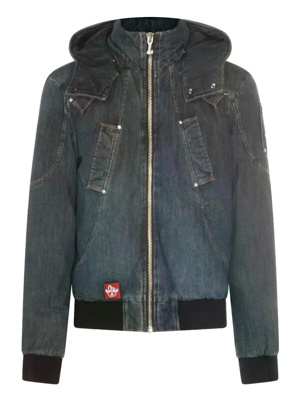 Moose Knuckles Hooded Denim Jacket - Blue