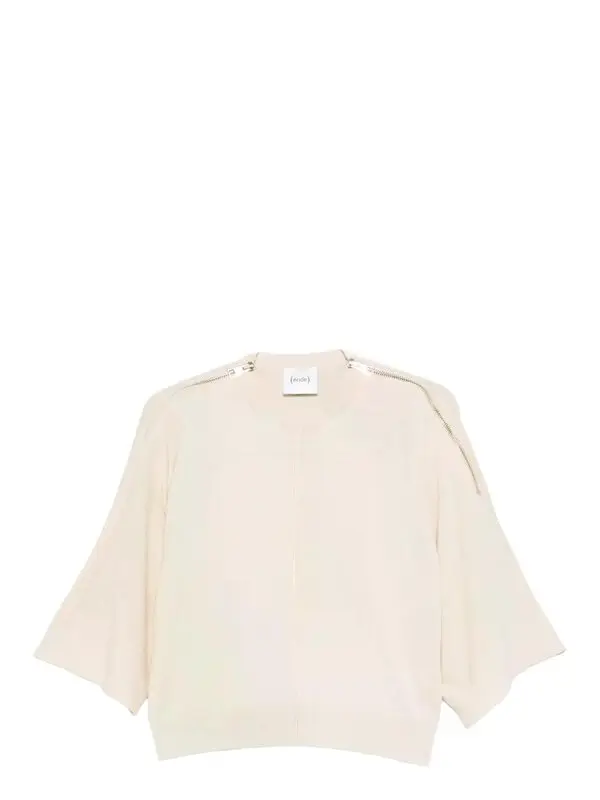NUDE Zip-detail Wool Top - Neutrals
