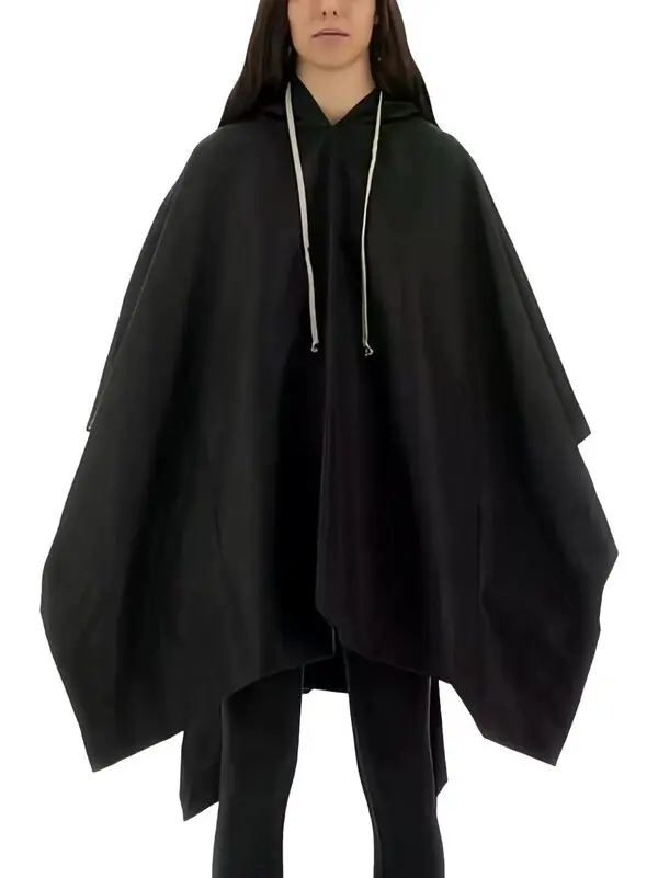 Rick Owens Concordians Drawstring Poncho - Black
