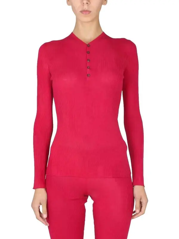 Dsquared2 Button Ribbed Sweater - Red