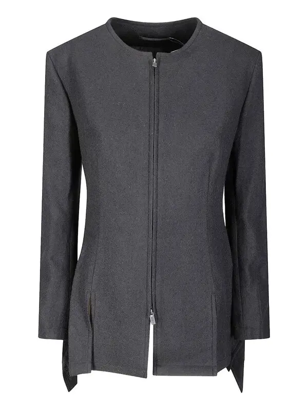 Yohji Yamamoto Zip-up Wool Jacket - Black