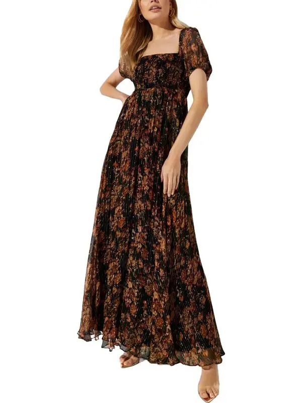 Caroline Constas Floral-print Maxi Dress - Brown