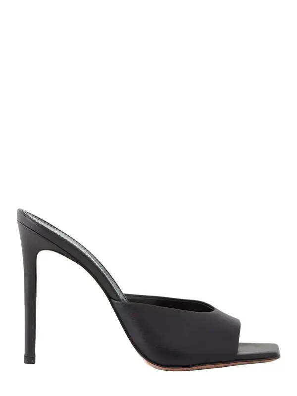 Paris Texas 105mm Square Toe Heeled Sandals - Black
