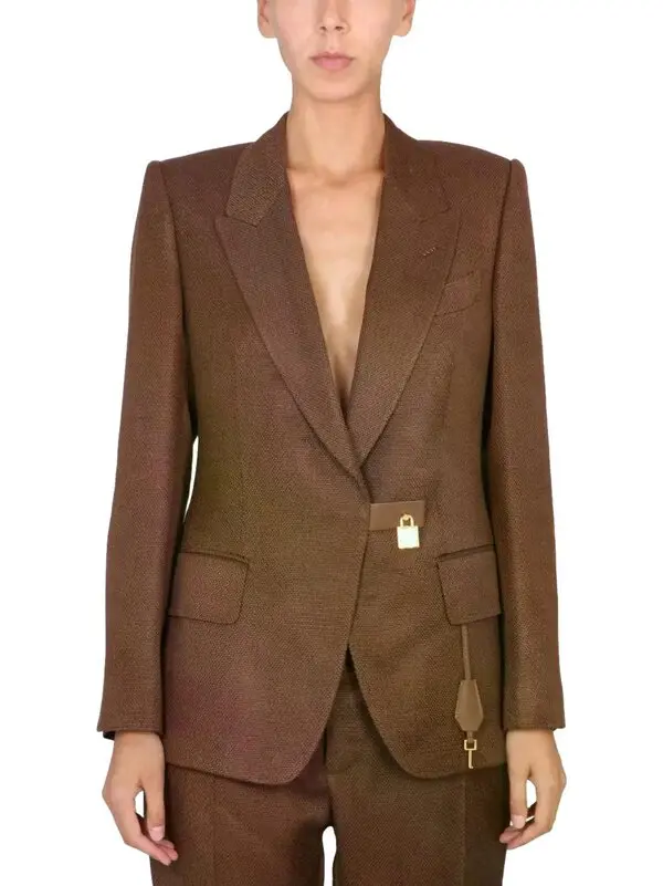 TOM FORD Padlock Detail Blazer - Brown
