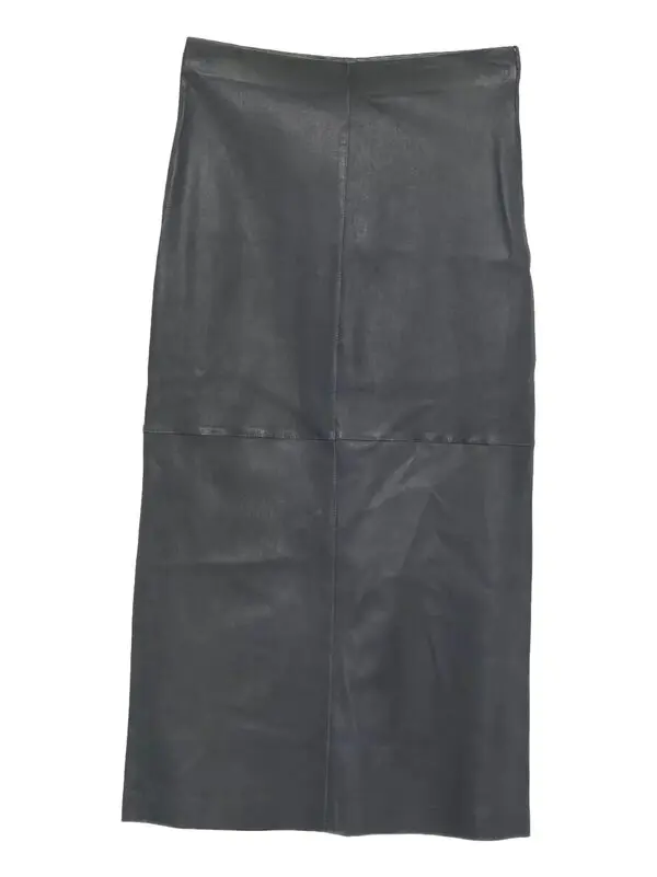 ALYSI Stretch Leather Skirt - Black