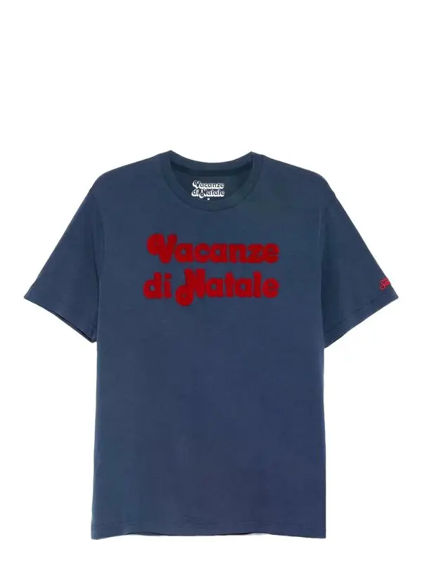 MC2 SAINT BARTH Logo Flock T-shirt - Blue